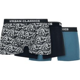 Urban Classics Organic Boxer Shorts 3 Pack Boxershort-Set multicolor in 4XL TB3838 detail aop/black/jasper