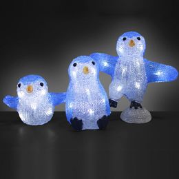 Deuba LED Acryl Figuren Weihnachten Pinguin-Familie