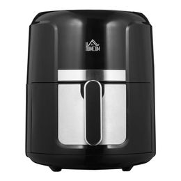 Heißluftfritteuse 4L Airfryer mit 12 Programmen, 60 Min Timer, antihaftbeschichtetem Korb, 1300W Fritteuse ohne Öl, mit Überhitzungsschutz, LED-Touch-Display, Schwarz