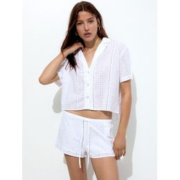 Pull&Bear Pull&Bear Bluse Damen Gr&ouml;&szlig;e M wei&szlig;