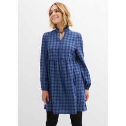bonprix Tunika-Kleid aus reiner Baumwolle, blau, 100% Baumwolle