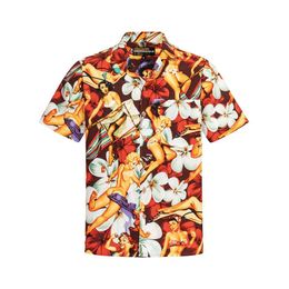 Hawaiihemdshop.de Button Up Shirt 'Hawaiihemd Flower Girls (red) 2.0' male Red size S