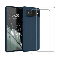 Hülle Google Pixel 6 und 2 schutzfolien - Silikon - Blau