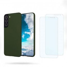 H&uuml;lle Galaxy S22 5G und 2 schutzfolien - Silikon - Gr&uuml;n