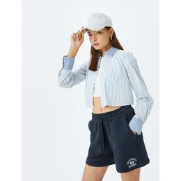 KOTON Shorts Damen Größe 36 marine / weiß