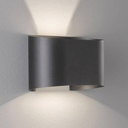 Fischer und Honsel LED-Wandleuchte Wall, zweiflammig, rund, schwarz