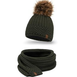 Vivisence Beanie '7016 Set' female Green size Onesize