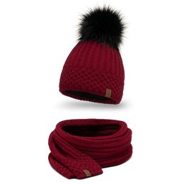 Vivisence Beanie '7016 Set' female Red size Onesize