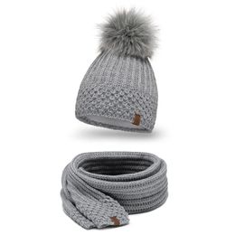Vivisence Beanie '7016 Set' female Grey size Onesize