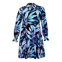 Yoek Kleid ' Print ' Damen Größe 50/52 blau / lila / schwarz Winterkleid