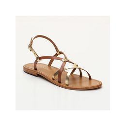 CALANK Leder-Sandalen in Hellbraun/ Gold - 64% | Größe 39 | Damen-sandalen