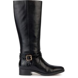 Geox Leder-Stiefel "Felicity" in Schwarz - 43% | Größe 39 | Damen-stiefel