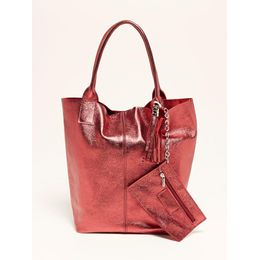 Abaco Leder-Schultertasche "Yana" in Rostrot - (B)37 x (H)25 x (T)35 cm - 55% | Damen-taschen