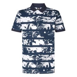 Petrol Poloshirt in Dunkelblau/ Wei&szlig; - 55% | Gr&ouml;&szlig;e L | Herren-plussize