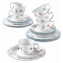 Seltmann Weiden Kaffeeservice Sonate, Blau, Mehrfarbig, Wei&szlig;, Keramik, 18-teilig, Blume, 220 ml,220 ml, 15x15x30 cm, handbemalt, Essen & Trinken, Geschirr, Geschirr-Sets, Kaffeeservice
