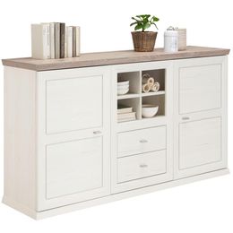 Hom&acute;in Hom`in Kommode, Grau, Wei&szlig;, Metall, 2 F&auml;cher, 2 Schublade(n) Schubladen, 160x89x43 cm, Beim&ouml;bel erh&auml;ltlich, stehend, Wohnzimmer, Kommoden & Sideboards, Kommoden