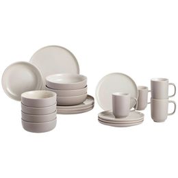 Ritzenhoff Breker Kombiservice Jasper, Taupe, Keramik, 20-teilig, Uni, 285 ml,500 ml, Lfgb, Essen & Trinken, Geschirr, Geschirr-Sets, Kombiservice