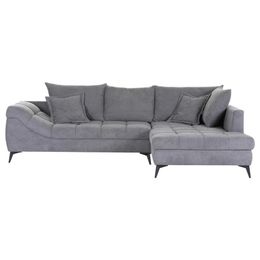Stylife Ecksofa, Grau, Textil, 3-4-Sitzer, F&uuml;llung: Schaumstoffflocken,Schaumstoff, Ottomane rechts, L-Form, 307x224 cm, Stoffauswahl, seitenverkehrt erh&auml;ltlich, R&uuml;cken echt, Armteil links, rechts, Wohnzimmer, Sofas & Couches, Wohnlandschaften, Ecksofas