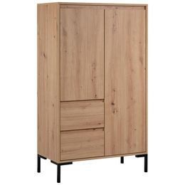 Mid.you Highboard, Eiche Artisan, Holzwerkstoff, 4 F&auml;cher, 2 Schublade(n) Schubladen, 81x139x40 cm, Wohnzimmer, Kommoden & Sideboards, Highboards