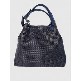Victor & Hugo Paris Leder-Schultertasche "Reina" in Dunkelblau - (B)33 x (H)31 x (T)16 cm - 72% | Damen-taschen