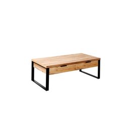 Couchtisch, Eiche, Metall, 2 Schublade(n) Schubladen, rechteckig, Kufe, Flachrohr, 59x40x118 cm, Stauraum, Wohnzimmer, Wohnzimmertische, Couchtische, Couchtische mit Stauraum