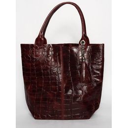 Abaco Leder-Schultertasche "Star" in Bordeaux - (B)33 x (H)42 x (T)18 cm - 64% | Damen-taschen