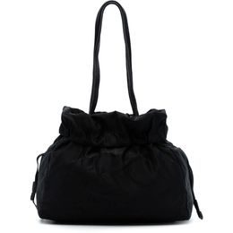 Prada Shopper - Tessuto Logo Drawstring Tote - Gr. unisize - in Schwarz - f&uuml;r Damen