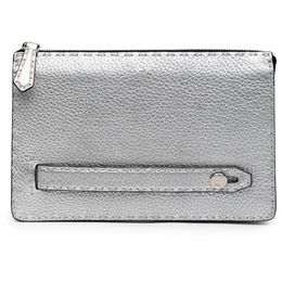 Fendi Clutches - Metallic Leather Selleria Clutch - Gr. unisize - in Silber - f&uuml;r Damen
