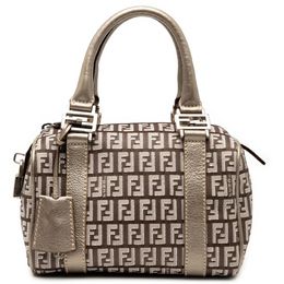 Fendi Crossbody Bags - Mini Zucchino Canvas Forever Bauletto Boston Bag - Gr. unisize - in Braun - f&uuml;r Damen