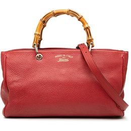 Gucci Hobo Bags - Medium Calfskin Bamboo Shopper Satchel - Gr. unisize - in Rot - f&uuml;r Damen