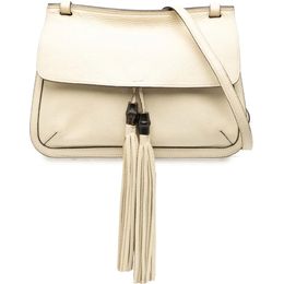 Gucci Hobo Bags - Medium Leather Bamboo Daily Crossbody - Gr. unisize - in Wei&szlig; - f&uuml;r Damen