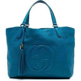 Gucci Shopper - Medium Leather Soho Cellarius Tote - Gr. unisize - in Blau - f&uuml;r Damen