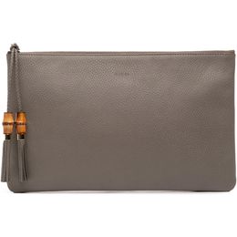 Gucci Clutches - Calfskin Bamboo Tassel Clutch - Gr. unisize - in Grau - f&uuml;r Damen