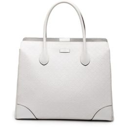 Gucci Shopper - Diamante Bright Leather Tote - Gr. unisize - in Wei&szlig; - f&uuml;r Damen