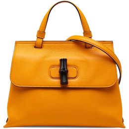 Gucci Hobo Bags - Small Leather Bamboo Daily Satchel - Gr. unisize - in Orange - f&uuml;r Damen