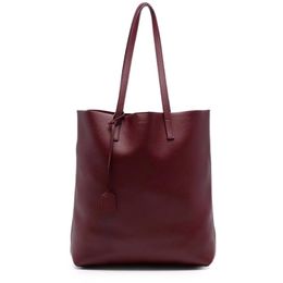 SAINT LAURENT Shopper - Leather North South Shopper Tote - Gr. unisize - in Rot - f&uuml;r Damen