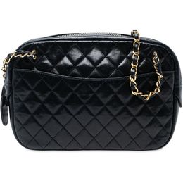 Chanel Hobo Bags - CC Quilted Lambskin Chain Camera Bag - Gr. unisize - in Schwarz - f&uuml;r Damen
