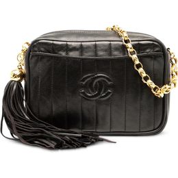 Chanel Hobo Bags - CC Quilted Lambskin Tassel Camera Bag - Gr. unisize - in Schwarz - f&uuml;r Damen