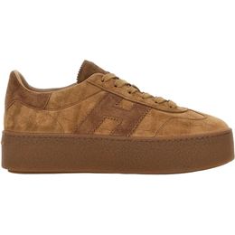 Hogan Low-Top Sneaker - Flat Shoes Cammello Woody - Gr. 38 (EU) - in Braun - f&uuml;r Damen