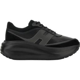 Hogan Low-Top Sneaker - Flat Shoes Nero Catrame Scuro - Gr. 38 (EU) - in Schwarz - f&uuml;r Damen