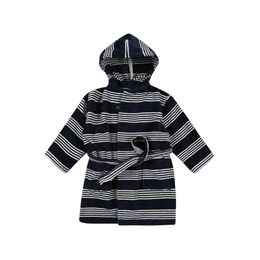 Sanetta Bademantel Jungen Größe 164 navy / offwhite