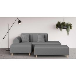 OTTO HOME Ecksofa »Suyala« L-Form mit Hocker dunkelgrau
