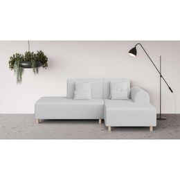 OTTO HOME Ecksofa »Suyala« L-Form mit Hocker hellgrau