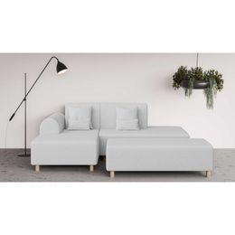 OTTO HOME Ecksofa »Suyala« L-Form mit Hocker hellgrau