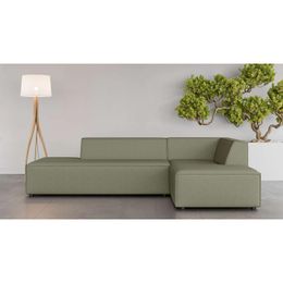 OTTO HOME Ecksofa »Ecksofa Cavan mit Ottomane links oder rechts bestellbar« L-Form mit Wellenunterfederung, Maße B/T/H: 270/180/72 cm grün