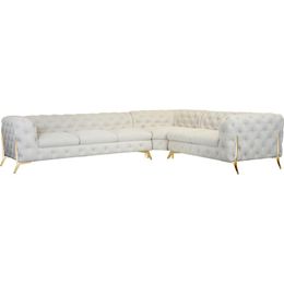 Home Affaire Chesterfield-Sofa &raquo;Amaury L-Form&laquo; gro&szlig;es Ecksofa, Chesterfield-Optik, Breite 323 cm, Fu&szlig;farbe w&auml;hlbar beige Struktur (100% Polyester);
