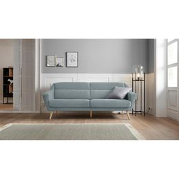 OTTO home 3-Sitzer &raquo;Bille&laquo; mit Naht im R&uuml;ckenkissen und Eiche-Beinen, Design by Morten Georgsen gr&uuml;n Struktur (100% Polyester);Struktur fein (100% 