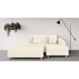 OTTO HOME Ecksofa »Suyala« L-Form mit Hocker creme