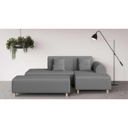 OTTO HOME Ecksofa »Suyala« L-Form mit Hocker dunkelgrau