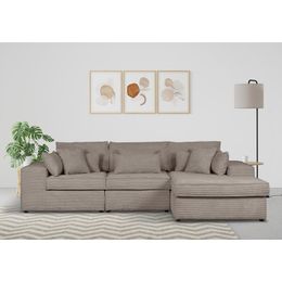 OTTO home Ecksofa &raquo;Florid L-Form&laquo; 3 Teile, bestehend aus Modulen, viele Bezugsqualit&auml;ten, auch in Cord grau Baumwollmix (60% Baumwolle/40% Leinen);